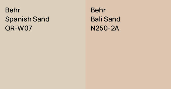 Behr Spanish Sand vs. Behr Bali Sand comparison