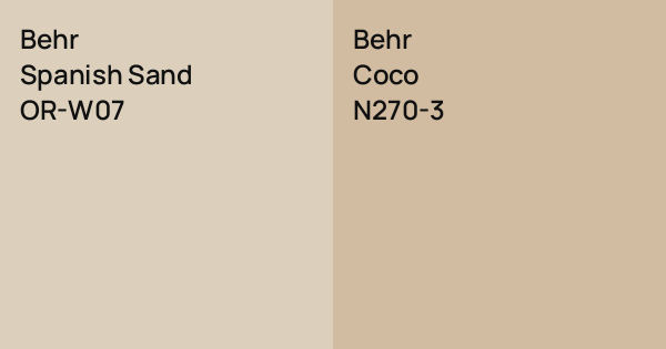 Behr Spanish Sand vs. Behr Coco comparison