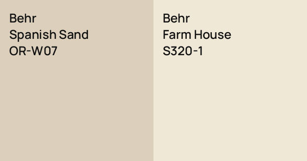 Behr Spanish Sand vs. Behr Farm House comparison