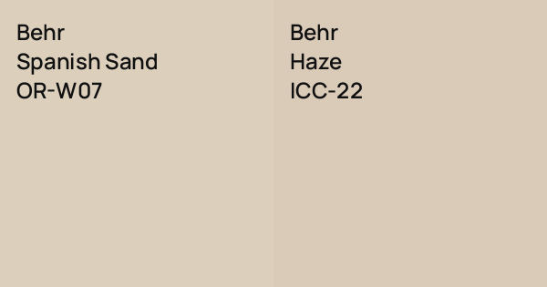 Behr Spanish Sand vs. Behr Haze comparison