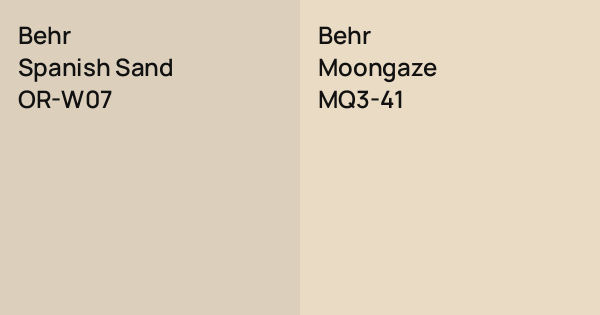 Behr Spanish Sand vs. Behr Moongaze comparison