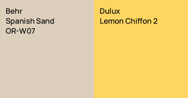 Behr Spanish Sand vs. Dulux Lemon Chiffon 2 comparison