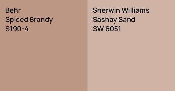Behr Spiced Brandy vs. Sherwin Williams Sashay Sand comparison