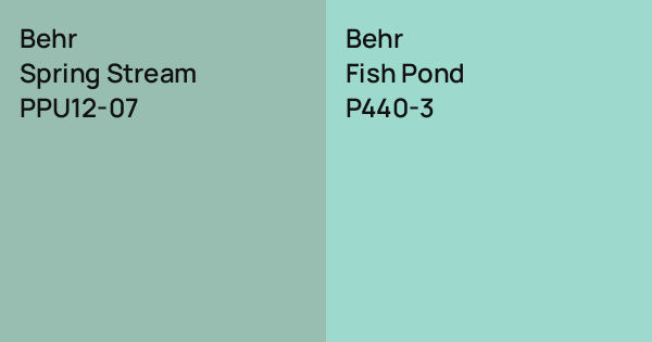 Behr Spring Stream vs. Behr Fish Pond comparison