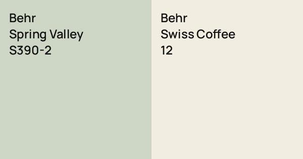 Behr Spring Valley vs. Behr Swiss Coffee comparison
