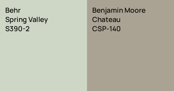 Behr Spring Valley vs. Benjamin Moore Chateau comparison