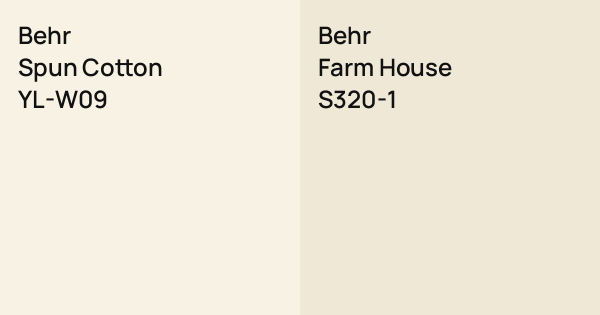 Behr Spun Cotton vs. Behr Farm House comparison