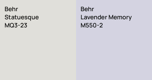 Behr Statuesque vs. Behr Lavender Memory comparison