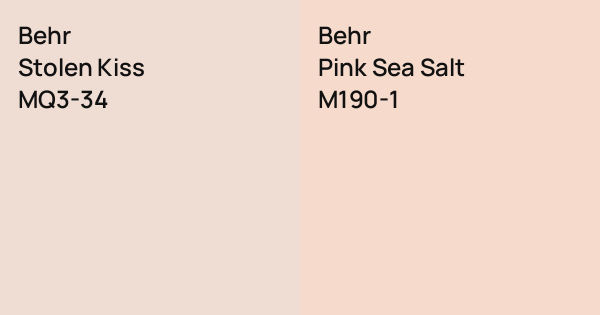 Behr Stolen Kiss vs. Behr Pink Sea Salt comparison