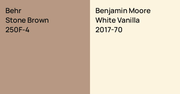 Behr Stone Brown vs. Benjamin Moore White Vanilla comparison