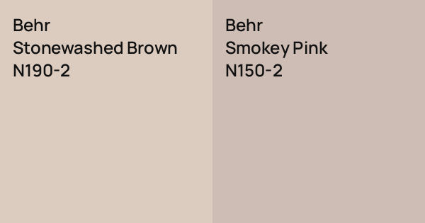 Behr Stonewashed Brown vs. Behr Smokey Pink comparison