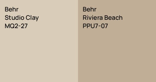 Behr Studio Clay vs. Behr Riviera Beach comparison