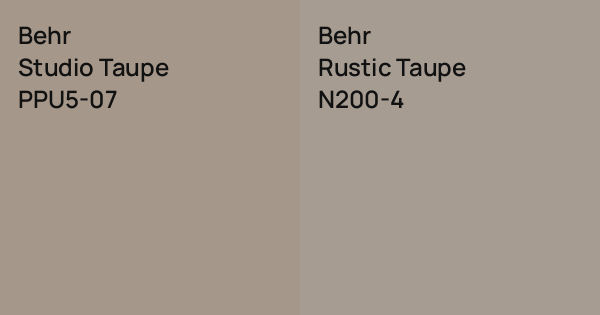 Behr Studio Taupe vs. Behr Rustic Taupe comparison
