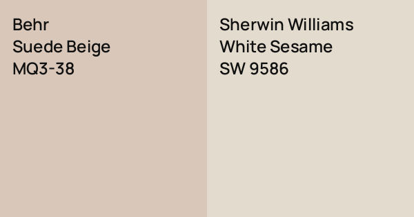 Behr Suede Beige vs. Sherwin Williams White Sesame comparison