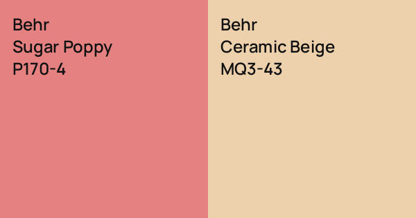Behr Sugar Poppy vs. Behr Ceramic Beige comparison