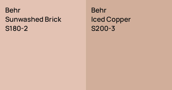 Behr Sunwashed Brick vs. Behr Iced Copper comparison