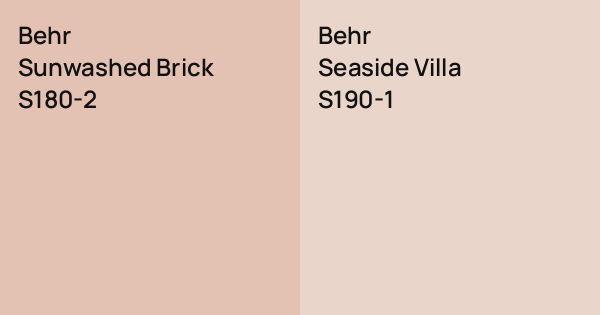 Behr Sunwashed Brick vs. Behr Seaside Villa comparison