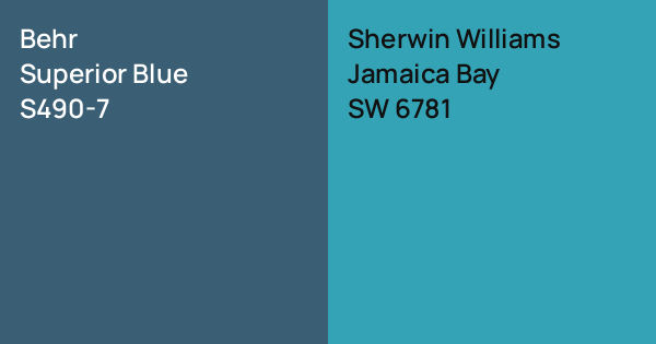 Behr Superior Blue vs. Sherwin Williams Jamaica Bay comparison