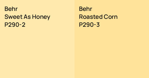 Behr Sweet As Honey vs. Behr Roasted Corn comparison
