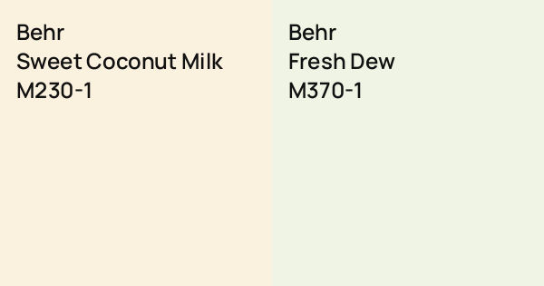 Behr Sweet Coconut Milk vs. Behr Fresh Dew comparison
