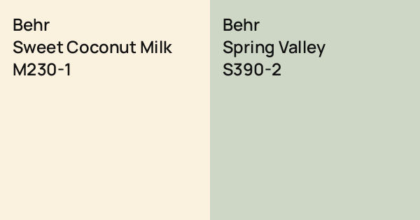 Behr Sweet Coconut Milk vs. Behr Spring Valley comparison