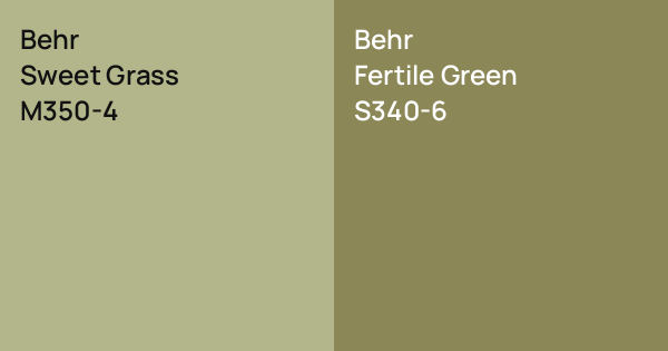Behr Sweet Grass vs. Behr Fertile Green comparison