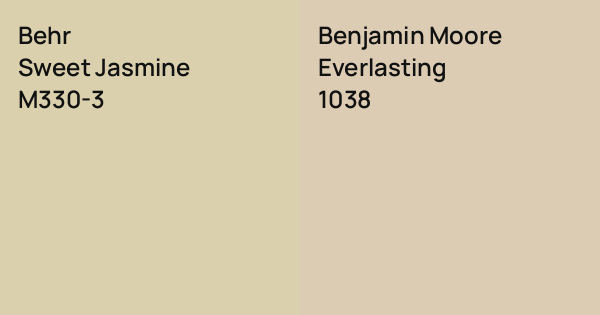 Behr Sweet Jasmine vs. Benjamin Moore Everlasting comparison