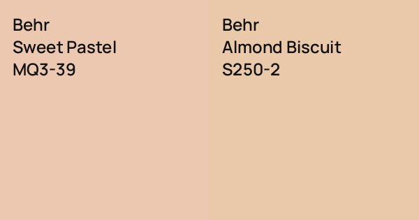 Behr Sweet Pastel vs. Behr Almond Biscuit comparison