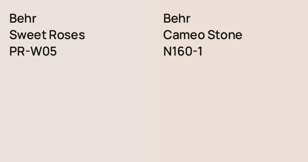 Behr Sweet Roses vs. Behr Cameo Stone comparison