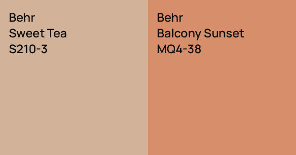 Behr Sweet Tea vs. Behr Balcony Sunset comparison