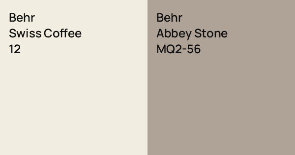 Behr Swiss Coffee vs. Behr Abbey Stone comparison