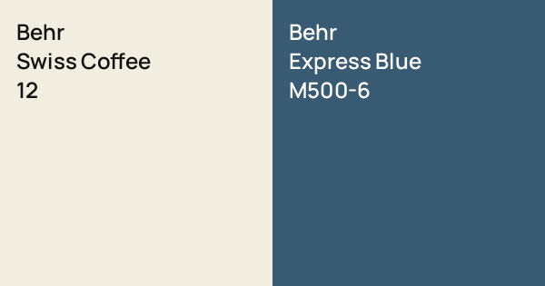Behr Swiss Coffee vs. Behr Express Blue comparison