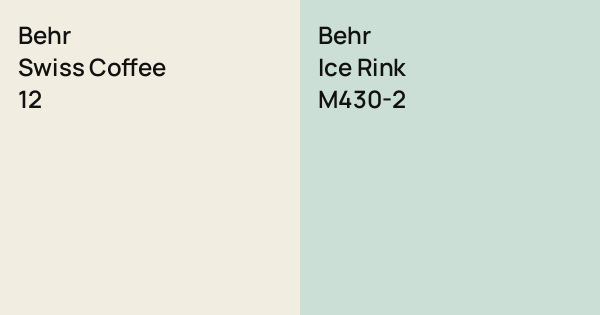 Behr Swiss Coffee vs. Behr Ice Rink comparison