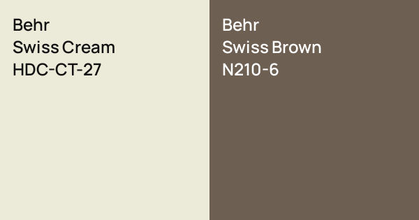 Behr Swiss Cream vs. Behr Swiss Brown comparison