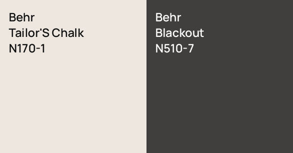 Behr Tailor'S Chalk vs. Behr Blackout comparison