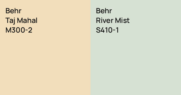 Behr Taj Mahal vs. Behr River Mist comparison