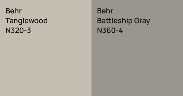 Behr Tanglewood Vs Behr Battleship Gray Comparison