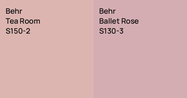 Behr Tea Room vs. Behr Ballet Rose comparison