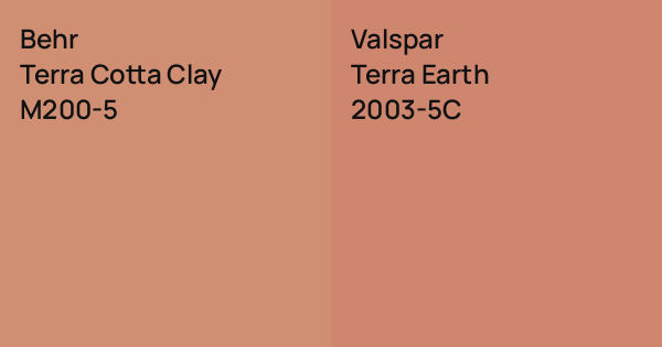 Behr Terra Cotta Clay vs. Valspar Terra Earth comparison