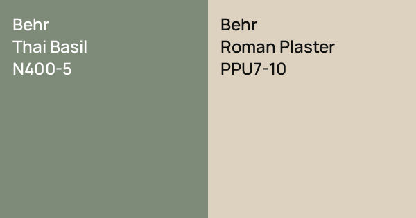Behr Thai Basil vs. Behr Roman Plaster comparison
