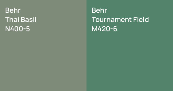Behr Thai Basil vs. Behr Tournament Field comparison