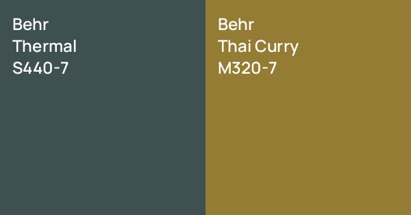 Behr Thermal vs. Behr Thai Curry comparison