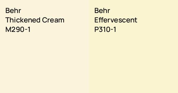 Behr Thickened Cream vs. Behr Effervescent comparison