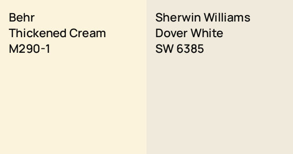 Behr Thickened Cream vs. Sherwin Williams Dover White comparison
