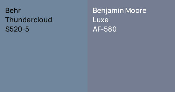 Behr Thundercloud vs. Benjamin Moore Luxe comparison
