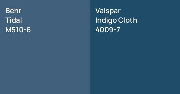 Behr Tidal vs. Valspar Indigo Cloth comparison