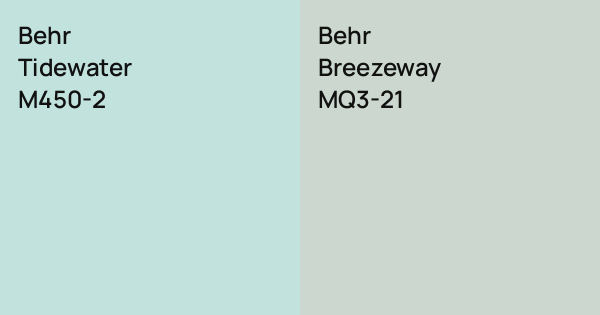 Behr Tidewater vs. Behr Breezeway comparison