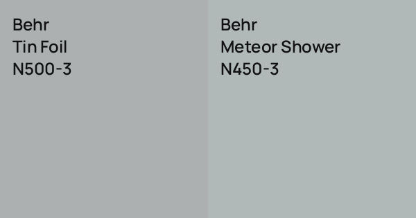 Behr Tin Foil vs. Behr Meteor Shower comparison