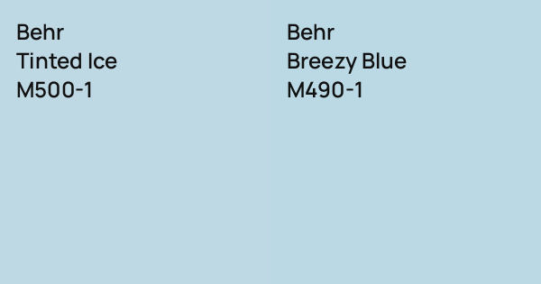 Behr Tinted Ice vs. Behr Breezy Blue comparison
