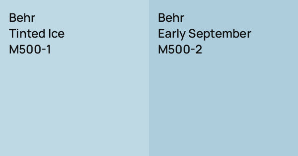 Behr Tinted Ice vs. Behr Early September comparison